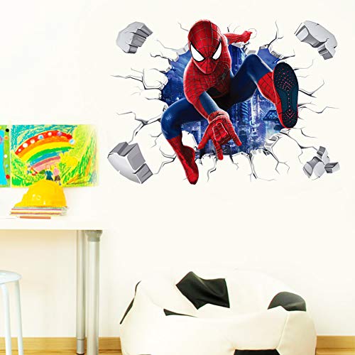 FANG LIAN Cartoon Wall Decals for Kids Room Wall Decor DIY Removable Superhero Wall Stickers for Boys Bedroom Living Room Children Themed Room Party Decoration (Size 24 x 16 inch)