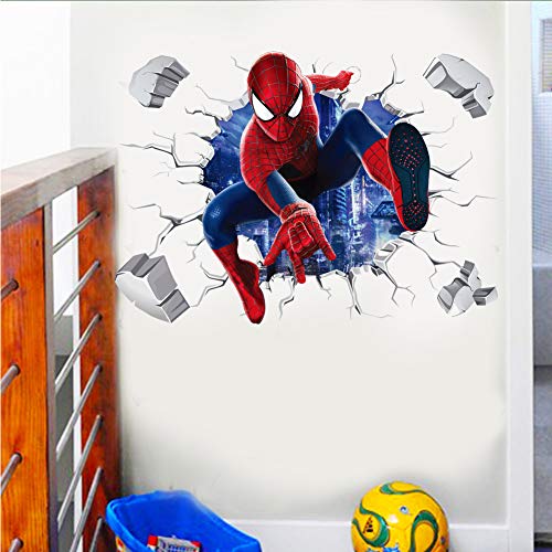 FANG LIAN Cartoon Wall Decals for Kids Room Wall Decor DIY Removable Superhero Wall Stickers for Boys Bedroom Living Room Children Themed Room Party Decoration (Size 24 x 16 inch)