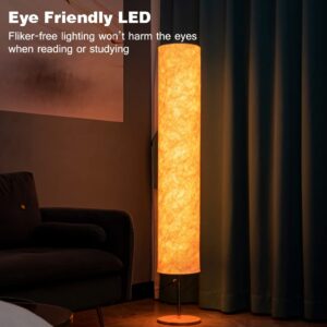 Soft Light Floor Lamp,60" Simple Design Morden Slim RGB 16 Color Changing LED Tyvek Fabric Shade Dimmable Remote Control Standing Lamp for Living Room Bedroom Game Room (60inch-RGB Remote)