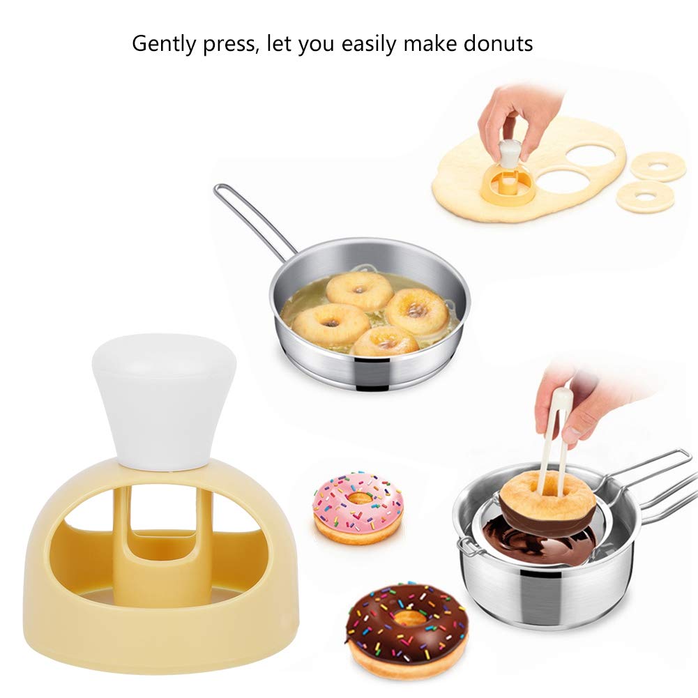 Donut Cutter with Dipping Plier, Donut Maker DIY Doughnut Cutter Biscuit Stamp Mould Desserts Cutter mould Kitchen Baking Tool