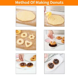 Donut Cutter with Dipping Plier, Donut Maker DIY Doughnut Cutter Biscuit Stamp Mould Desserts Cutter mould Kitchen Baking Tool