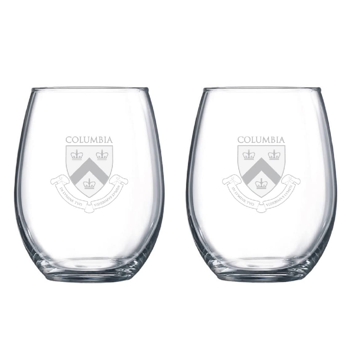 RFSJ Etched Satin Frost Logo Wine or Beverage Glass Set of 2 (Columbia)