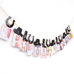 western cowboy monthly photo banner - my first rodeo 1st birthday party,cowboy first birthday decorations photo banner,newborn to 12 months,cow birthday photo display