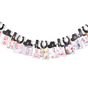 Western Cowboy Monthly Photo Banner - My First Rodeo 1st Birthday Party,cowboy First Birthday Decorations Photo Banner,newborn to 12 Months,cow Birthday Photo Display