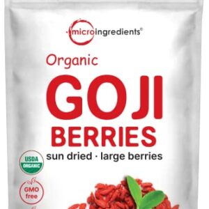 Organic Goji Berries 32 Ounce, Large Whole Sun-Dried Berries | Sulfate Free, Natural Antioxidant | Raw Superfood Berry for Energy, Eye, & Immune Health | Non-GMO