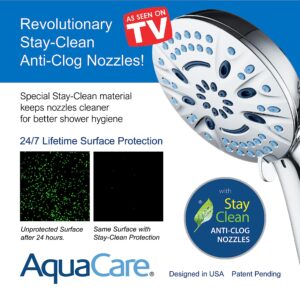 Magneton by AquaCare High-Pressure 8-mode Handheld Shower Head with Magnetic Guidance Docking System - 2 Magnetic Brackets, 5 inch Face, Hygienic Jets, 6 ft. Stainless Steel Hose/All Chrome Finish