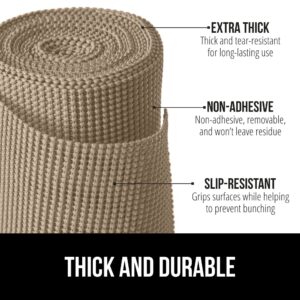 Gorilla Grip Ribbed Drawer Liner and Drawer Liner, Ribbed Liner Size 17.5x10, Waterproof Liners for Drawers, Shelf Liner Size 17.5x20, Non Adhesive Liners, Both in Beige, 2 Item Bundle