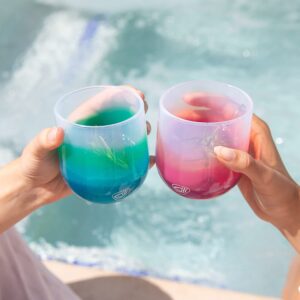 Silipint: Silicone 12oz Stemless Wine Glasses: 2 Pack Aurora - Reusable Flexible & Unbreakable Cups, Sustainable, Hot/Cold Drinks