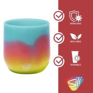 Silipint: Silicone 12oz Stemless Wine Glasses: 2 Pack Aurora - Reusable Flexible & Unbreakable Cups, Sustainable, Hot/Cold Drinks