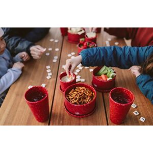 Silipint: Silicone Pint Glasses: 2 Pack Speckled Red - 16oz Unbreakable Cups, Flexible, Sustainable, Hot/Cold, Non-Slip Easy Grip