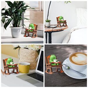 Miniature Frog Figurines Statue Desk Bedroom Decor Gifts Indoor, Cute Frog Figure Collectibles Lovers Home Decorations, Funny Frog Sculpture Desktop Decoration for Plant, Shelf, Table, Garden