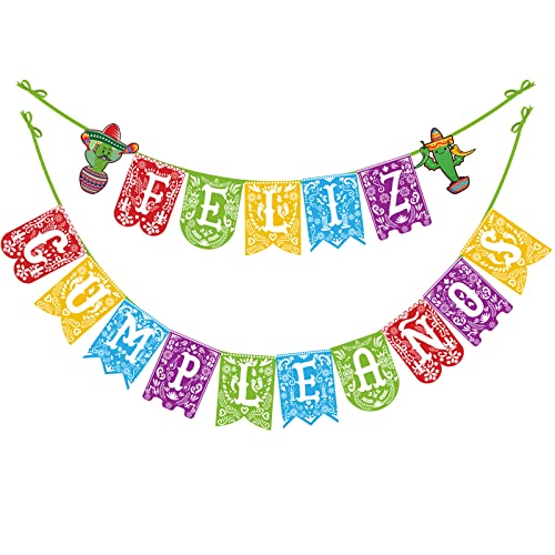 Feliz Cumpleaños Happy Birthday Banner Mexican Themed Birthday Cinco de Mayo Party Fiesta Decorations Supplies