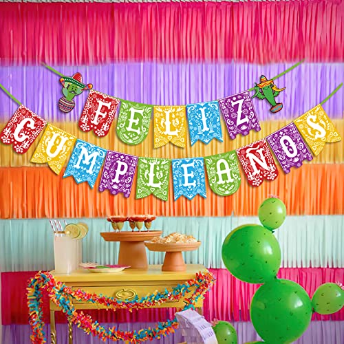 Feliz Cumpleaños Happy Birthday Banner Mexican Themed Birthday Cinco de Mayo Party Fiesta Decorations Supplies