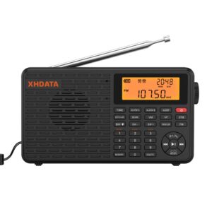 xhdata d109 portable shortwave radio - battery operated am fm sw lw world band radio dsp good reception radio with great sound mp3 speaker wireless bt alarm clock sleep function tf card support