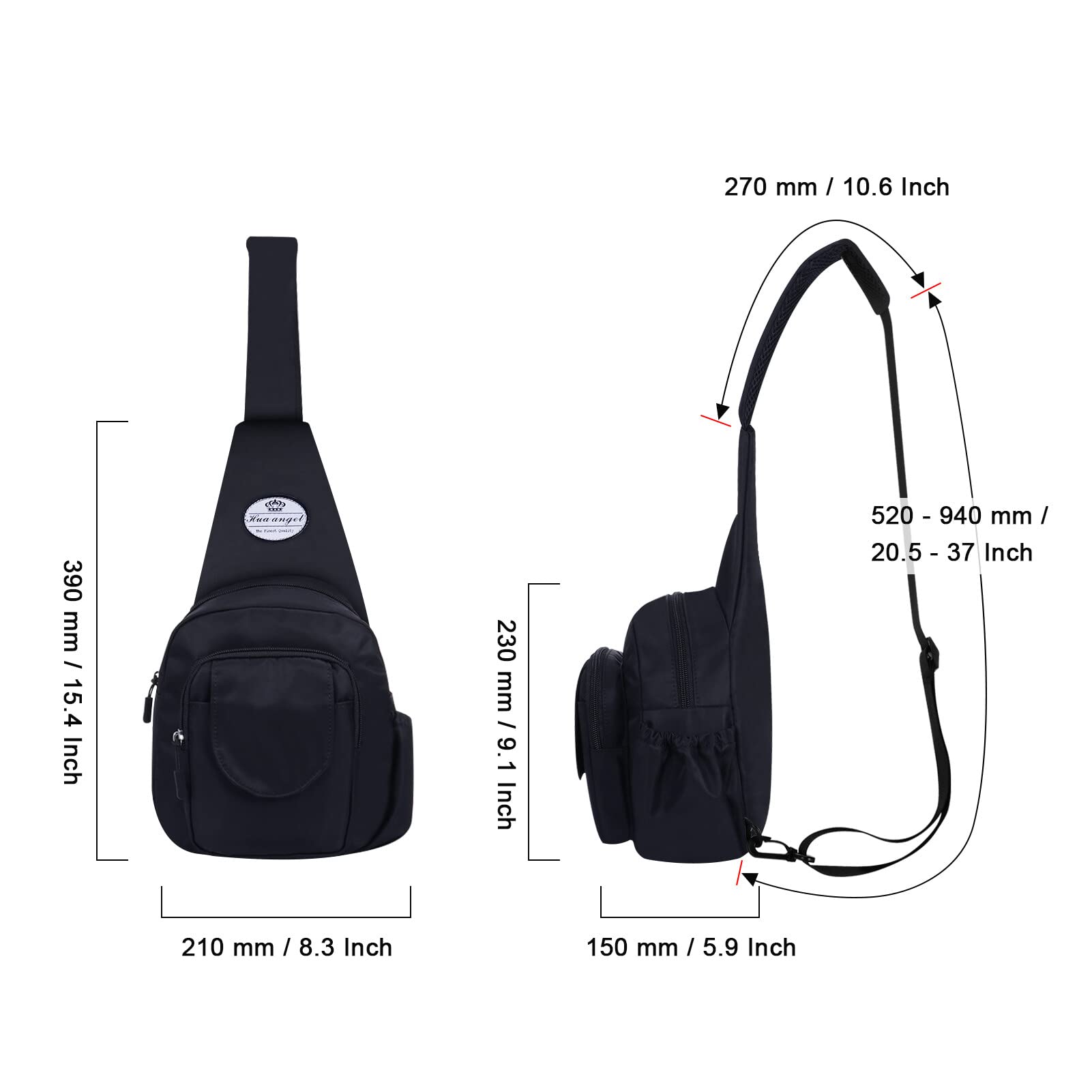 HUA ANGEL Small Sling Bag, Crossbody Shoulder Bag Hiking Daypack Multipurpose Floral Sling Chest Bag for Travel Sport Running