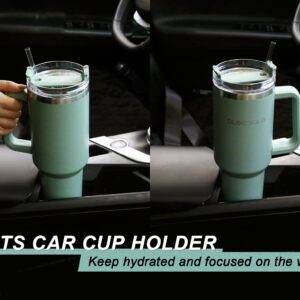 DLOCCOLD 40 oz Tumbler with Handle, Insulated Coffee Tumbler with Lid and Straw, Car Cup Holder Friendly (Aquamarine)