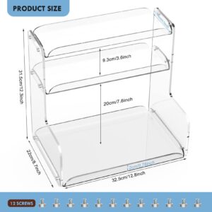 PEKVIZK 3-Tier Bathroom Countertop Organizer, Acrylic Vanity Tray for Spice Rack, Storage Shelf, Cosmetic & Make-up Storage, Under Sink Organizer for Bathroom, Kitchen, Living Room, Bedroom