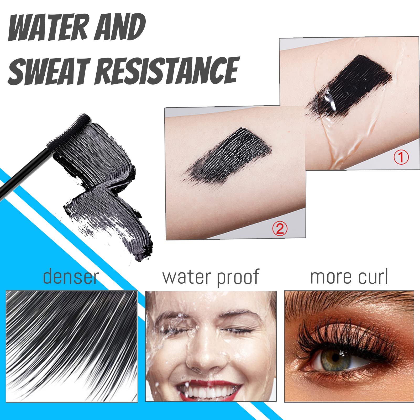 Mascara for Older Women 60 Plus, Mascara for Seniors with Thinning Lashes, Hypoallergenic Mascara Sensitive Eyes, Mascara Black Volume and Length, Black Mascara Waterproof Smudge Proof, Black (1pc)