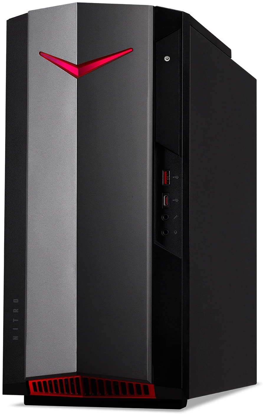 acer 2023 Nitro 50 Gaming Desktop Intel 8-Core i7-11700 32GB RAM 1TB PCIe SSD 2TB HDD NVIDIA GTX 1650 Super GDDR6 4GB HDMI DP DVI-D USB-C WiFi AX BT RJ-45 Windows 11 Home w/RE USB Drive