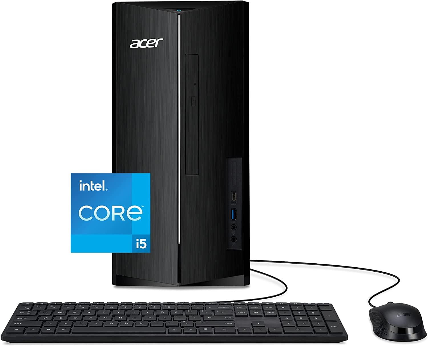 acer 2023 Aspire TC-1760 Desktop PC Intel 12th Gen 6-Core i5-12400 16GB RAM 512GB PCIe SSD 1TB HDD NVIDIA GTX 1660 Super GDDR6 6GB HDMI DP DVI-D USB-C WiFi AC BT RJ-45 Windows 11 Pro w/RE USB Drive