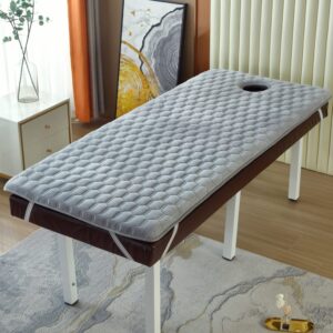 5cm/7cm thicken massage table mattress pad trapezoidal lash bed mattress cover beauty salon bed sheets with holes memory foam mattress topper for spa bed (without bed),grey,70x185+7cm