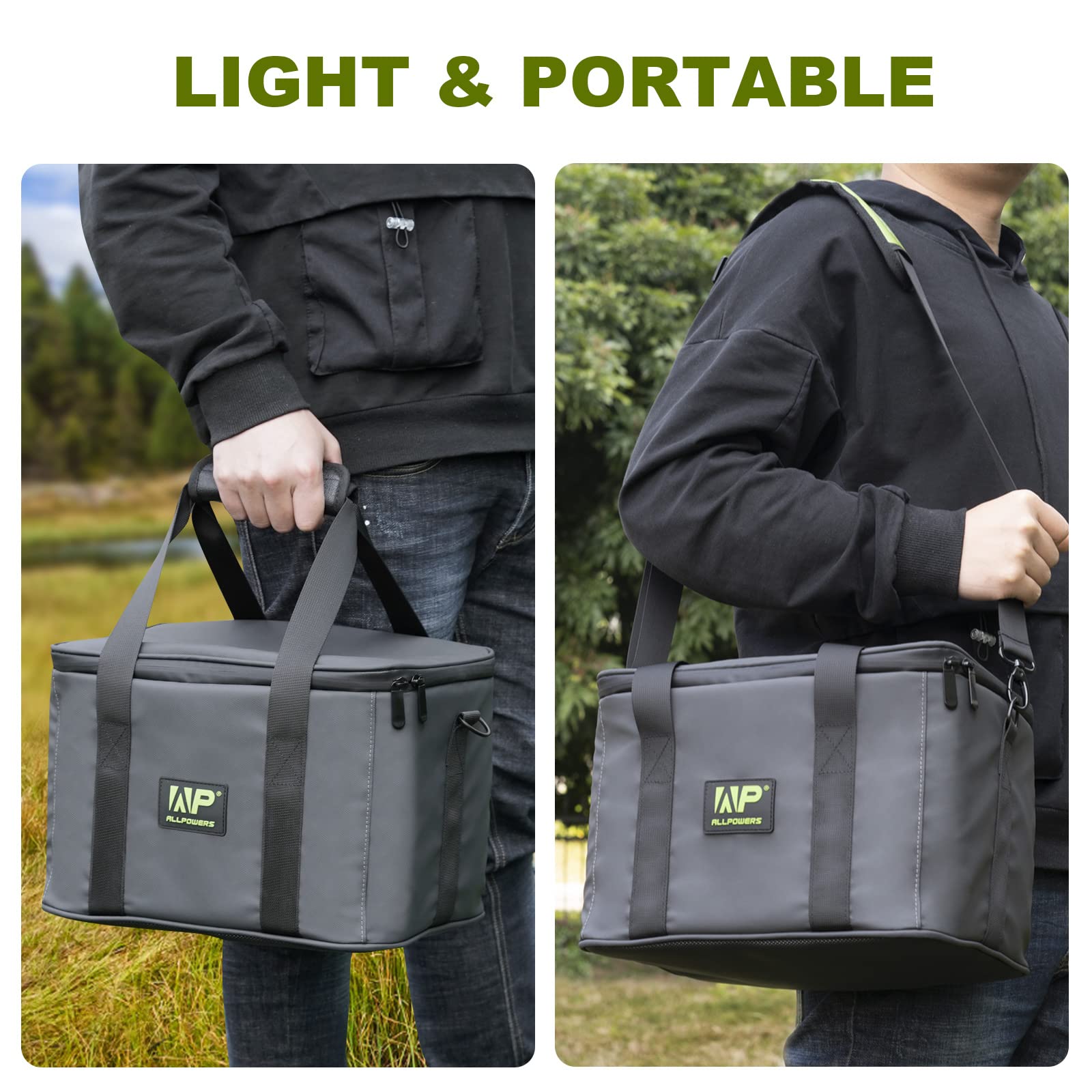 ALLPOWERS Portable Carry Bag for R600 Portable Power Station, Battery Case with Waterproof Compartment for Charging Accessories, Compatible with S300, Explorer 240, EB3A