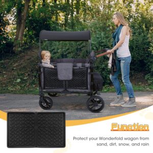 All Weather Floor Mat for Wonderfold W4 - Compatible with Wonderfold Stroller Wagons, Made from TPE to Protect Wagon from Sand, Dirt, and Water Heavy Duty Sturdy Durable, Black，33.5"x20.5"x0.75"