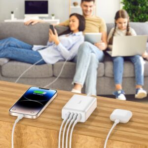 SOOPII 25W USB Charger, Charging Station with 4 USB Ports with 5ft Power Cord for Multiple Device, Wall Charger for iPhone 14, Galaxy, IPad,Tablets and Smartphones.…