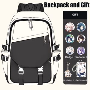 Dalicoter Genshin Impact Backpack Albedo Anime Laptop Bookbag Student Backpack 3D Print School Bags Travel Backpack With Gift