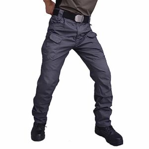 men's cargo lightweight tactical pants stretch ripstop cargo work pants relaxed fit military combat cargo trousers gray