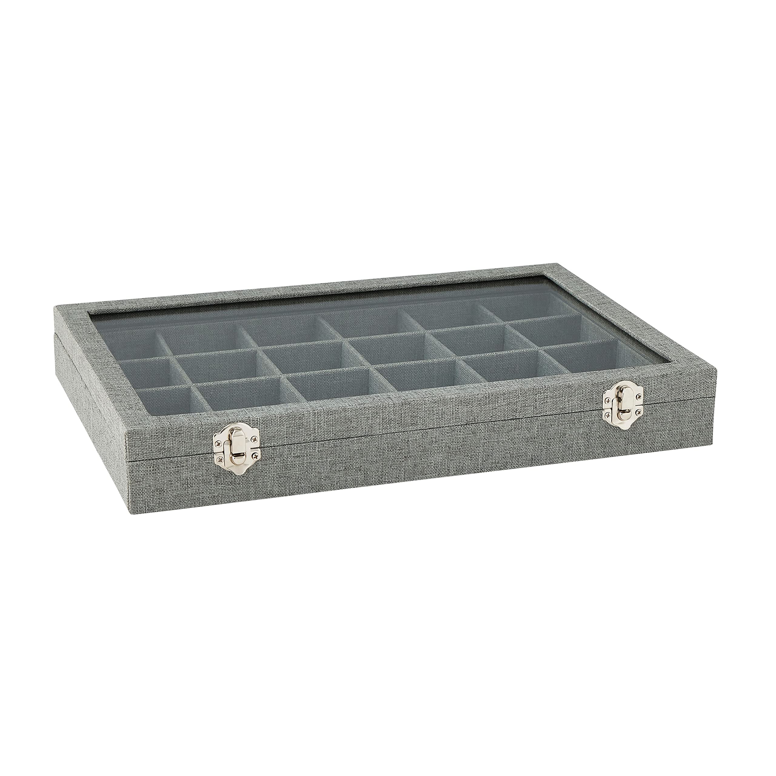 Bead Landing Gray Jewelry Tray with Lid