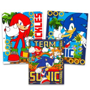 Sonic The Hedgehog School Supplies Value Pack for Kids - 13 Pc Bundle with Sonic Folders, Notebook, and Stickers for Boys and Girls | Sonic Back to School Supplies