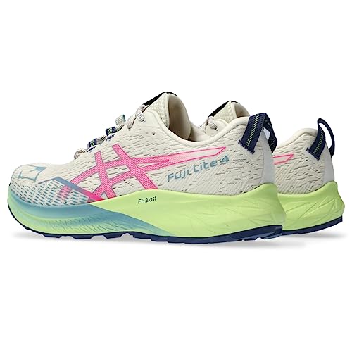 ASICS Women's Fuji Lite 4 Shoes, 9.5, Birch/HOT Pink