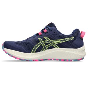 asics women's trabuco terra 2 shoes, 9, deep ocean/lime green