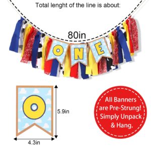 Toy Theme 1st Birthday Banner - Toy Inspiration Story's 1st Birthday High Chair Banner,Western Party Decorations, West Cowboy Banner,High Chair Banner,Baby Boy Photo Booth Props,Fabric Garland