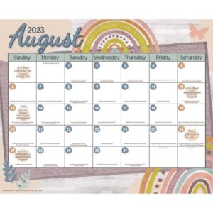 Really Good Stuff Boho Monthly Calendar Pages and Stickers 2023-2024 Double Sided