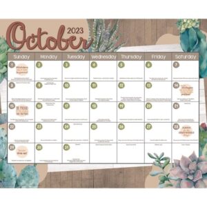 Really Good Stuff Boho Monthly Calendar Pages and Stickers 2023-2024 Double Sided