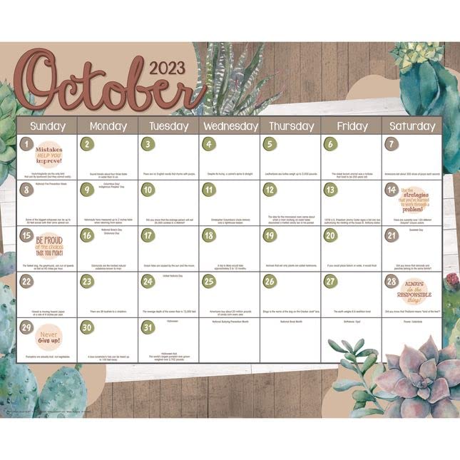 Really Good Stuff Boho Monthly Calendar Pages and Stickers 2023-2024 Double Sided