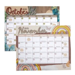 Really Good Stuff Boho Monthly Calendar Pages and Stickers 2023-2024 Double Sided