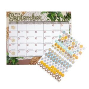 Really Good Stuff Boho Monthly Calendar Pages and Stickers 2023-2024 Double Sided