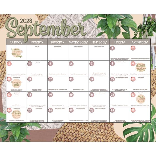 Really Good Stuff Boho Monthly Calendar Pages and Stickers 2023-2024 Double Sided