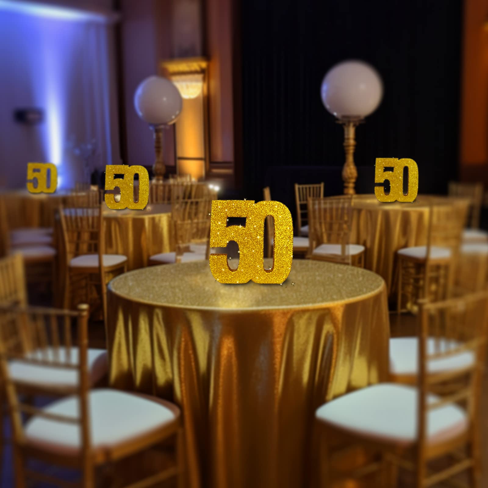 Eploger 50th Birthday Decorations for Men and Women,50th Anniversary Decorations,Gold Glitter 50th Birthday Centerpieces for Table Decorations,50th Table Topper Decor