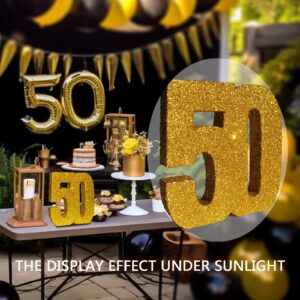 Eploger 50th Birthday Decorations for Men and Women,50th Anniversary Decorations,Gold Glitter 50th Birthday Centerpieces for Table Decorations,50th Table Topper Decor