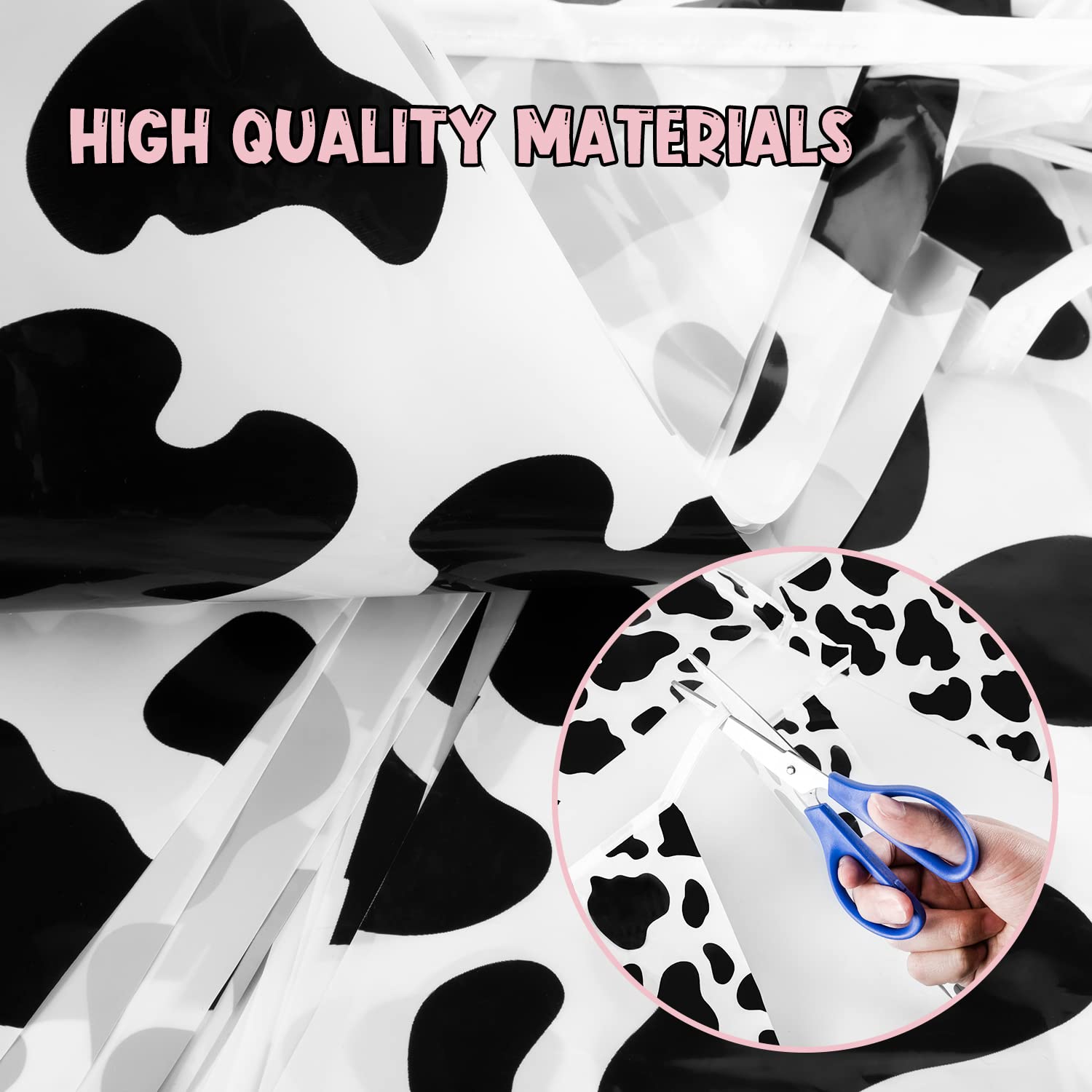 52.5 Ft Cow Print Pennant Bannars, Reusable Cow Pennant Bannar for Farm Theme Party, Uniquely Designed Cow Print Birthday Party Supplies, Cute Cow Pennant Flags for Party Decorations