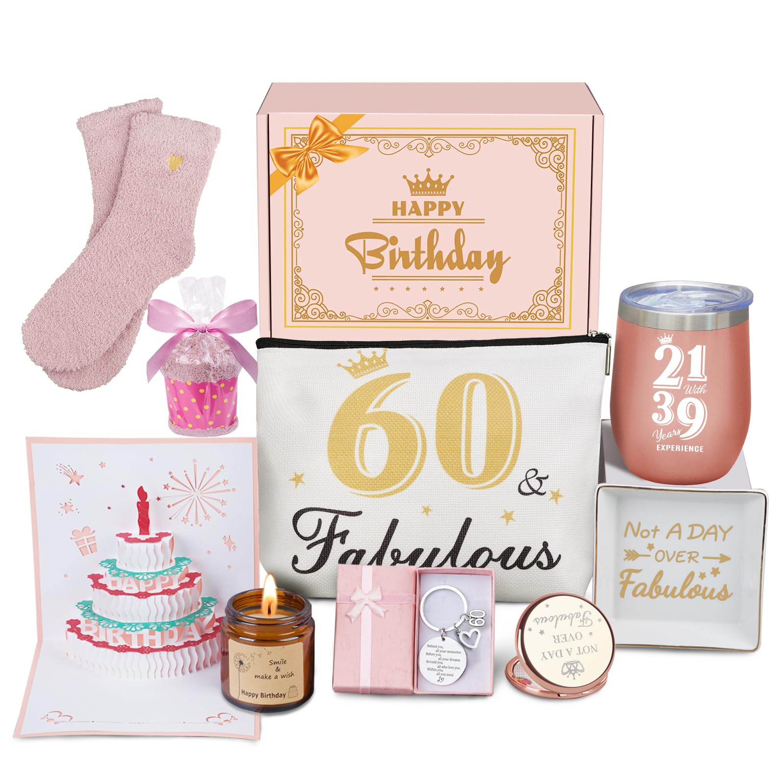 60th Birthday Gifts For Women, Happy 60th Birthday Gifts For Her Best Friend Mom Sister Wife Girlfriend Coworker Turning 60, Gift For 60 Year Old Woman Birthday Unique, Funny Birthday Gift Box Ideas