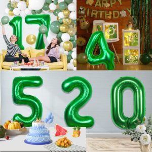 40 Inch Giant Green Number 8 Balloon, Helium Mylar Foil Number Balloons for Birthday Party, 8th Birthday Decorations for Kids, Anniversary Party Decorations Supplies (Green Number 8)