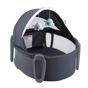 pamo babe portable bassinet and play space on-the-go baby dome with toys and canopy