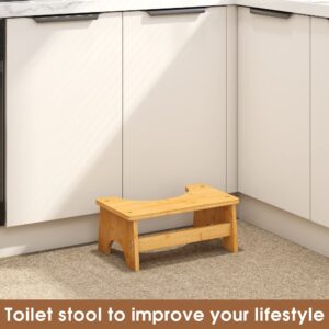 FILWH Toilet Stool for Bathroom Squatting Toilet Stool Poop Stool Bamboo Anti-Slip Toilet Stool Foldable Toilet Potty Step Stool for Adult Elders Portable Sturdy(6.7 Inches)