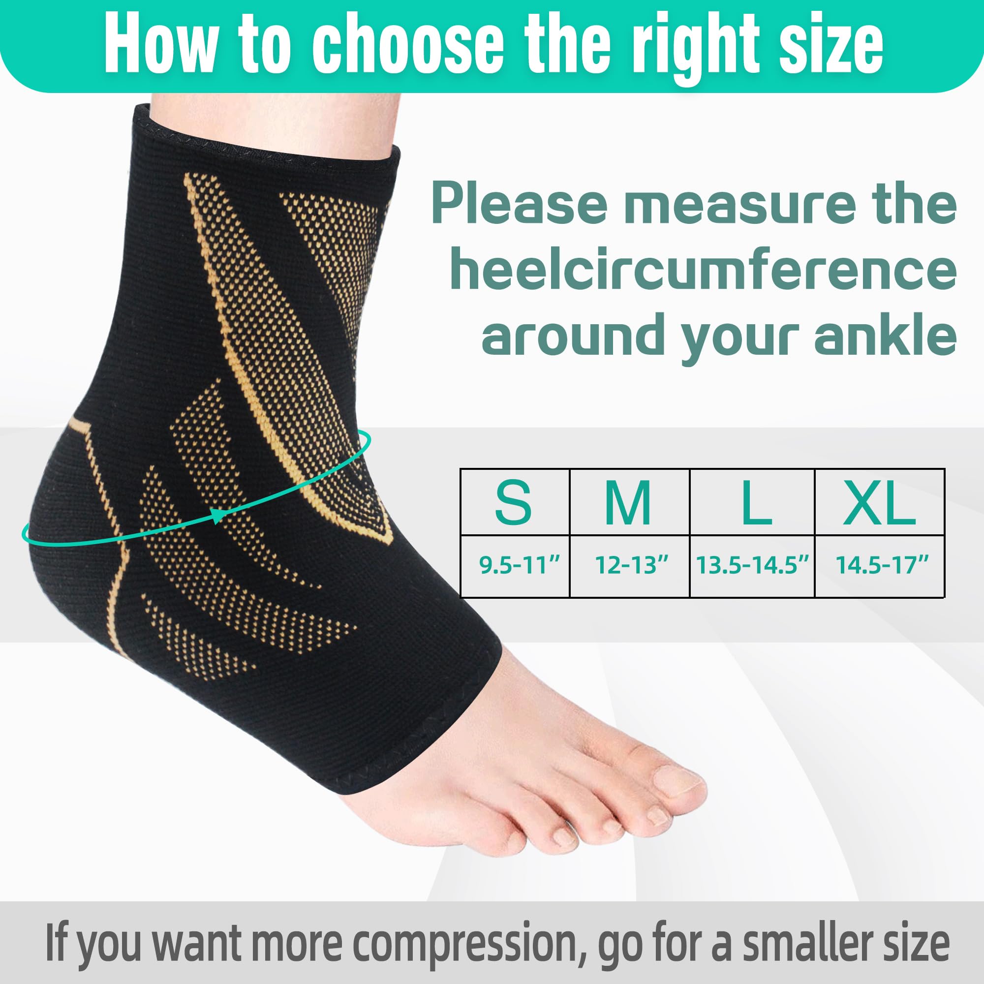 CYCLXY 2 Pairs Ankle Brace for Women & Men,Ankle Compression Sleeve,Ankle Support Brace for Women & Men,foot support brace for pain,plantar fasciitis compression socks for women & Men