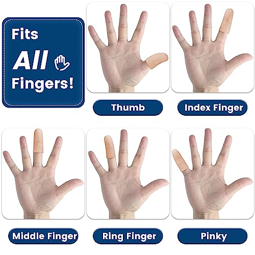 EDNYZAKRN 20PCS Gel Finger Cots Thumb Protector, Silicone Finger Sleeves Cover for Finger Tips, Finger Guard Nail Protector for Trigger Finger Finger Cracking Finger Arthritis Eczema